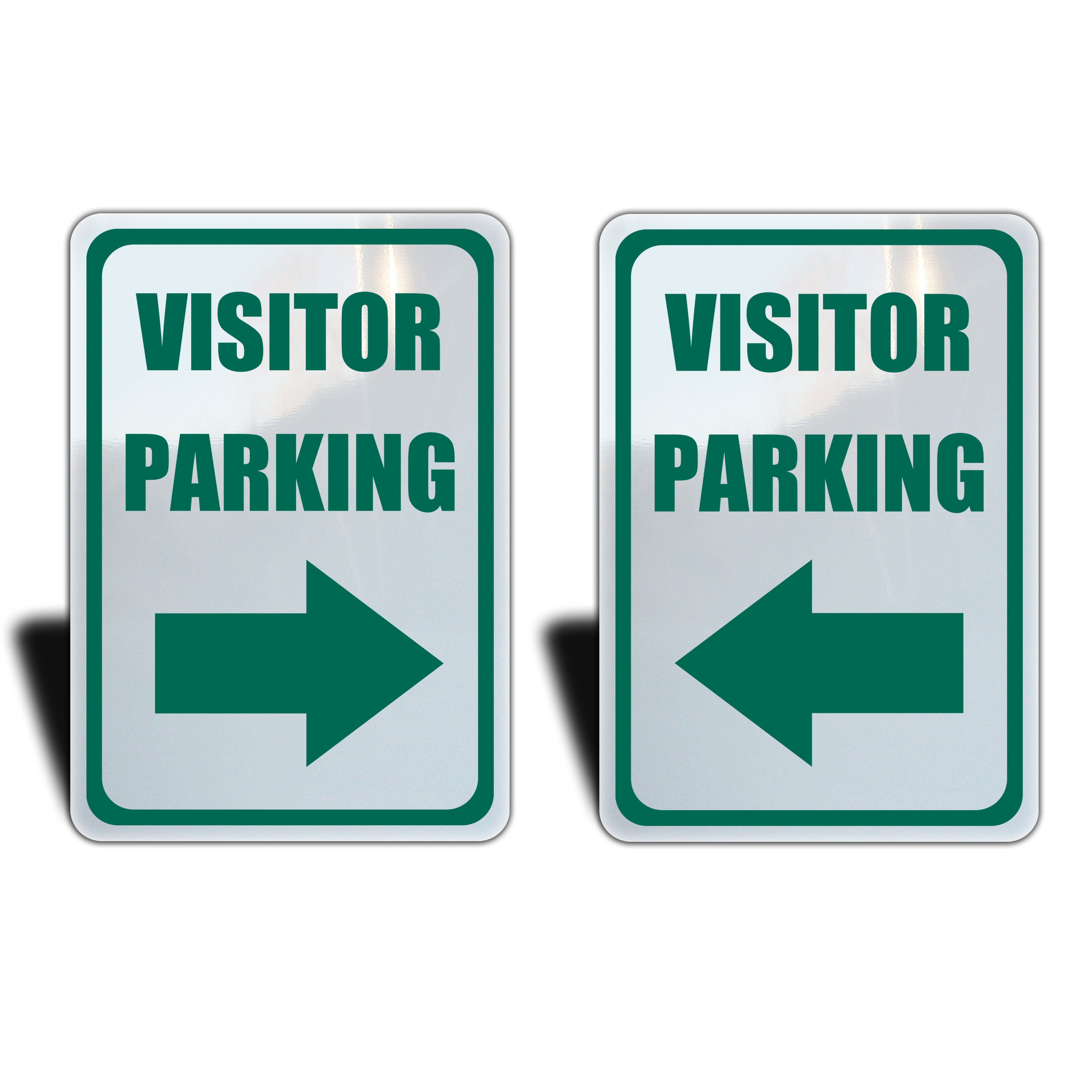 (2 Pack) Inside Arrows Visitor Parking Sign, Color Options, Aluminum ...